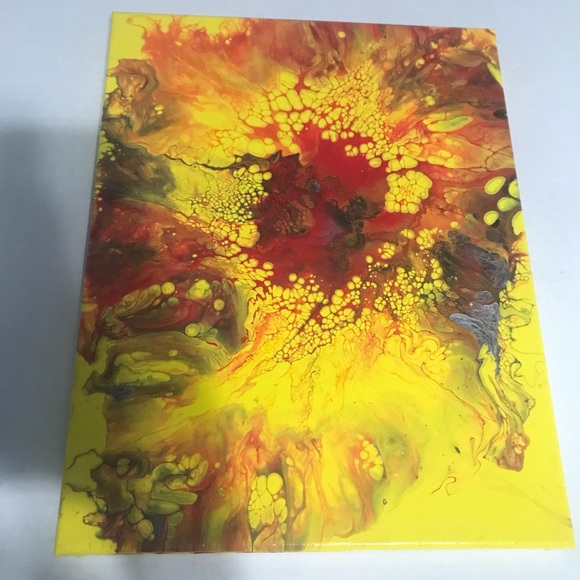 Art | Yellow Dutch Pour Cell Laced Painting | Poshmark